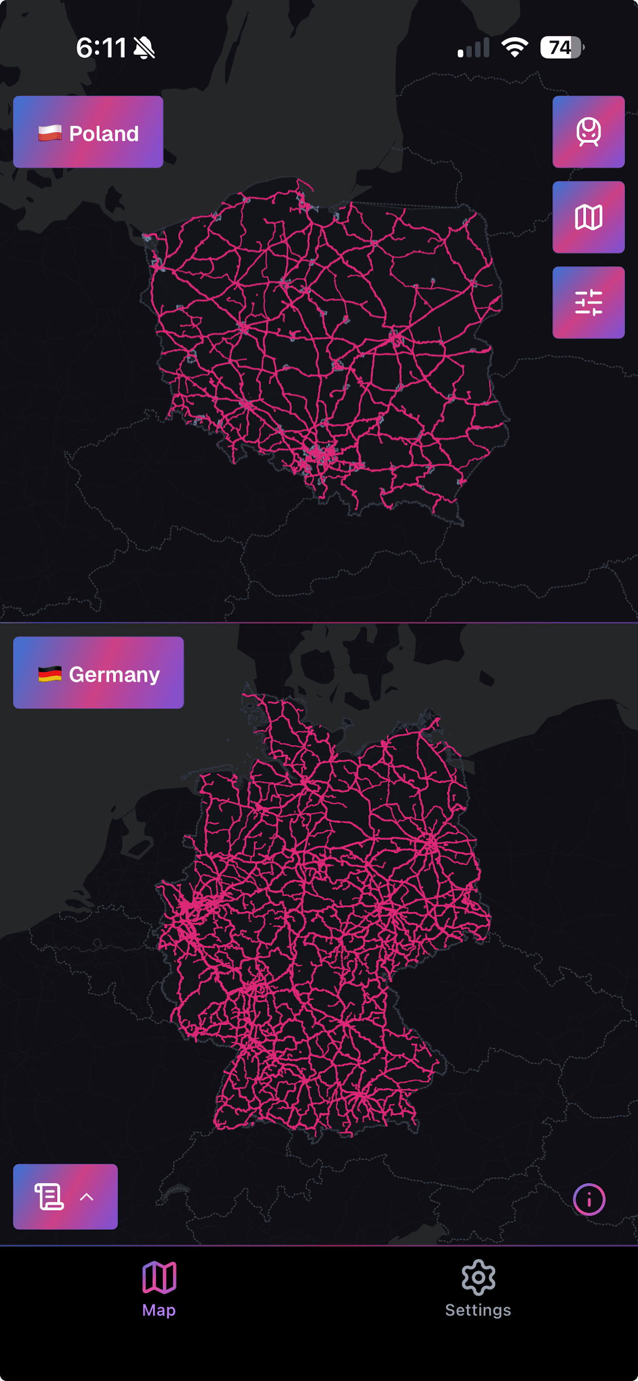 Europe Light Rail Map — LRT Lines & Routes | RailsMaps